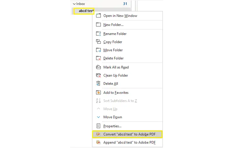 How To Export Outlook Folder To PDF Fosburit